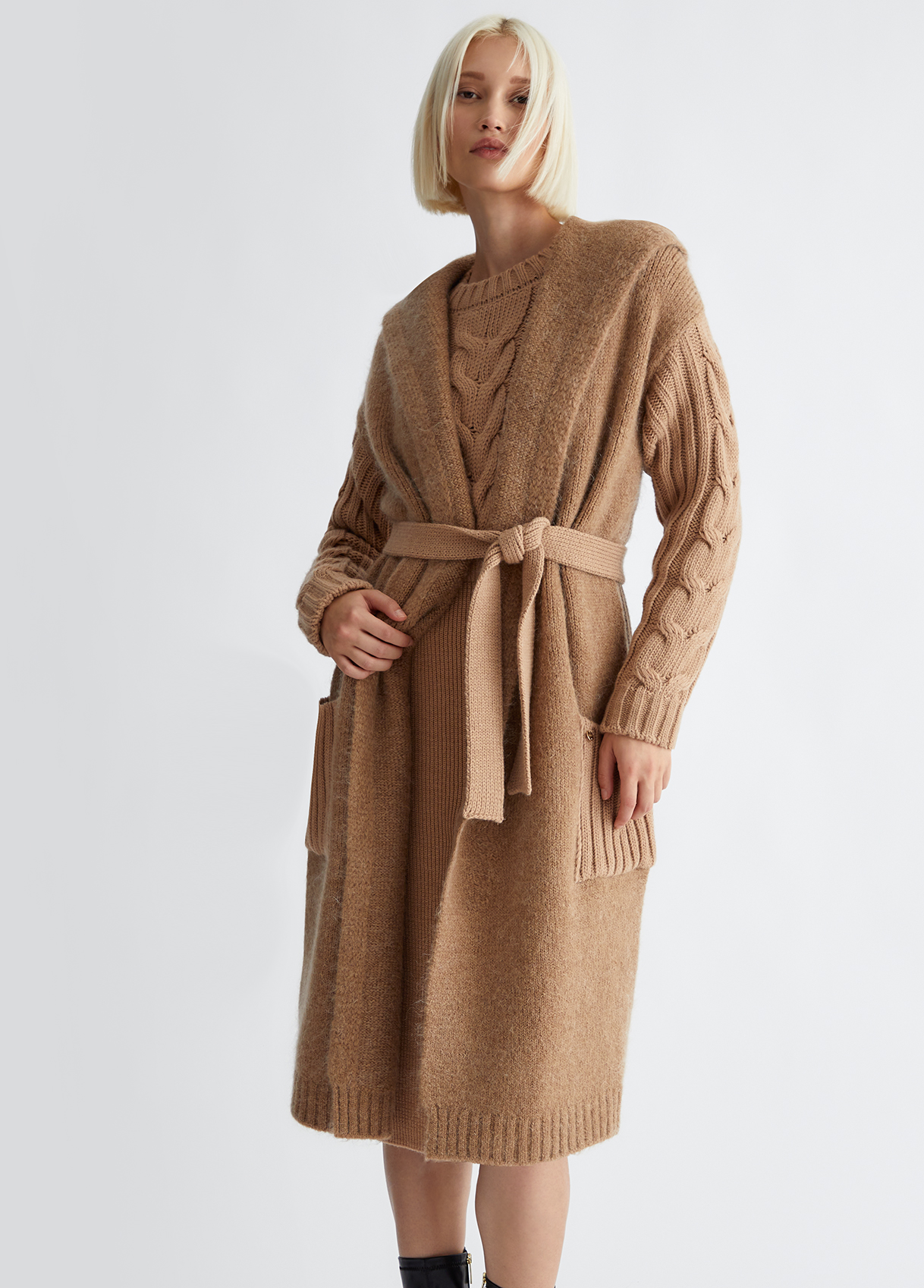 【新品】l´or ロル Cable knit Long coat-